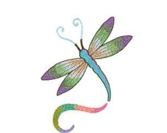 Blue Dragonfly Machine Embroidery Design Dragonfly - Etsy