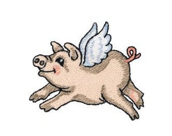 BUY2GET1FREE Applique Flying Pig Machine Embroidery Design in 3 Sizes ...
