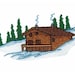 Mountain Cabin - Machine Embroidery Design - Etsy