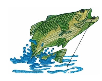 Bass Embroidery Design. Machine Embroidery Design. Fishing Embroidery ...