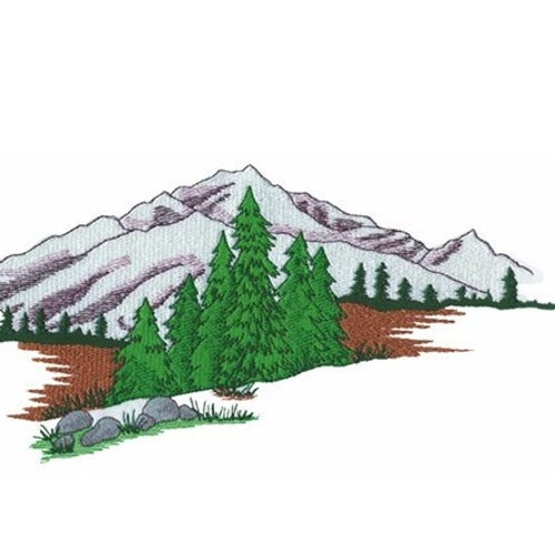 Mountain With A River Machine Embroidery Design - Etsy
