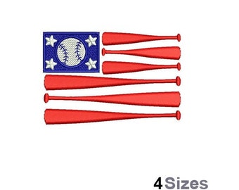 Baseball Flag - Machine Embroidery Design - 3 Sizes - Etsy