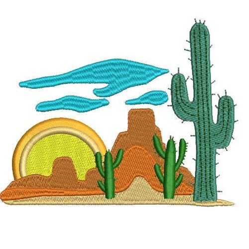Desert Design File Cactus Embroidery File Patch Embroidery - Etsy