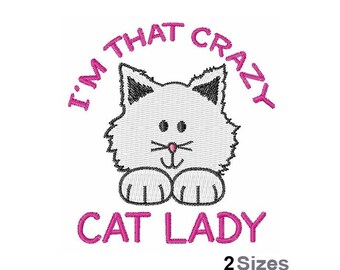 Crazy Cat Lady Machine Embroidery Design 4 Sizes - Etsy