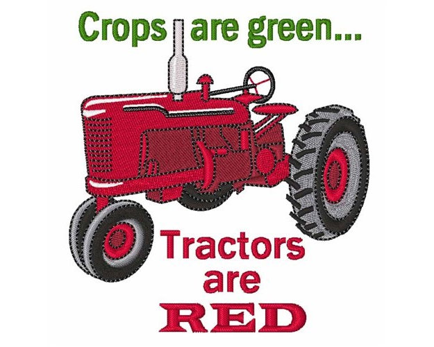 Tractors Are Red - Machine Embroidery Design - Etsy