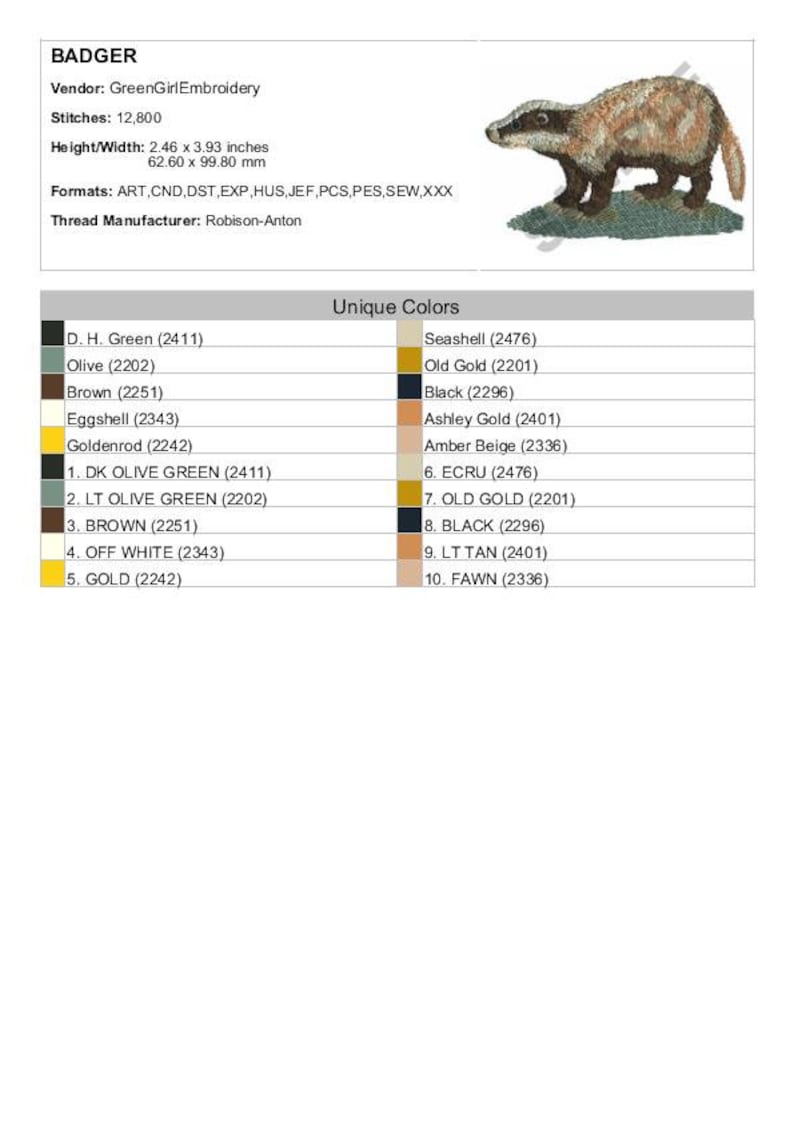Badger Machine Embroidery Design - Etsy