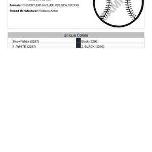 Baseball Outline - Machine Embroidery Design - Etsy