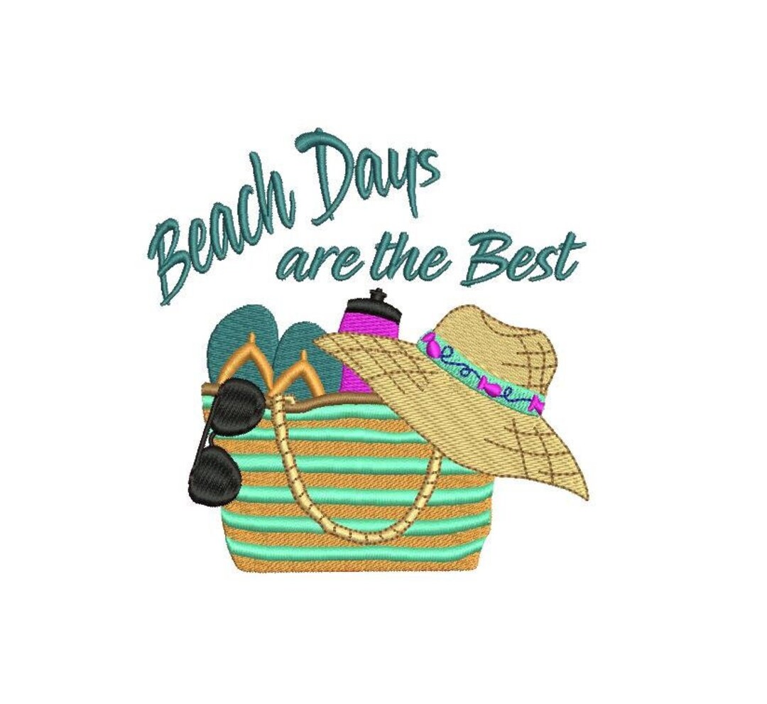 Beach Days - Machine Embroidery Design - Etsy