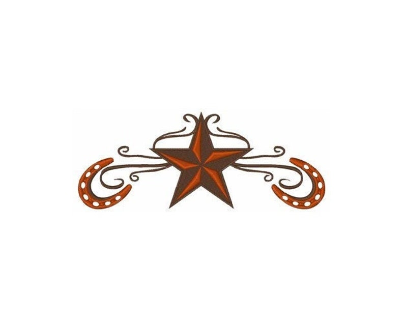 Horseshoe Star Scroll - Machine Embroidery Design - Etsy