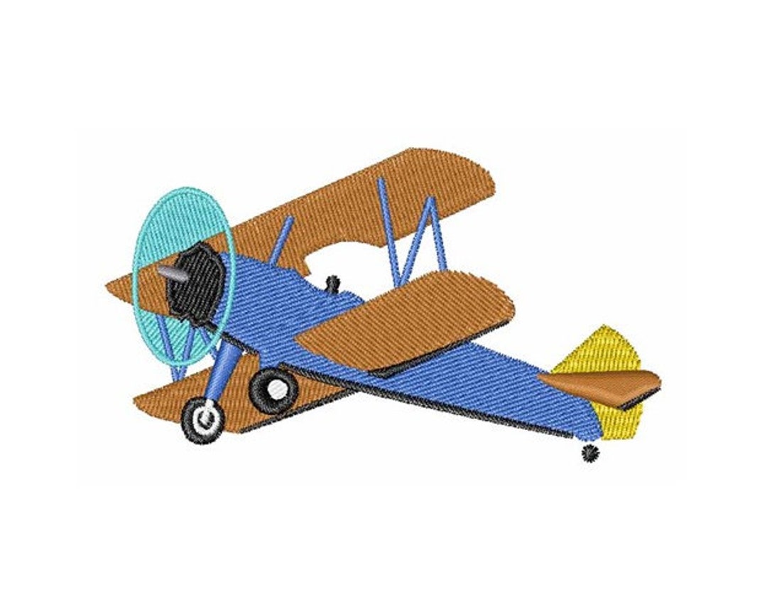 Vintage Biplane Machine Embroidery Design - Etsy