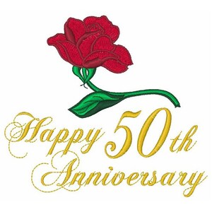 Anniversary 50th - Machine Embroidery Design - Etsy
