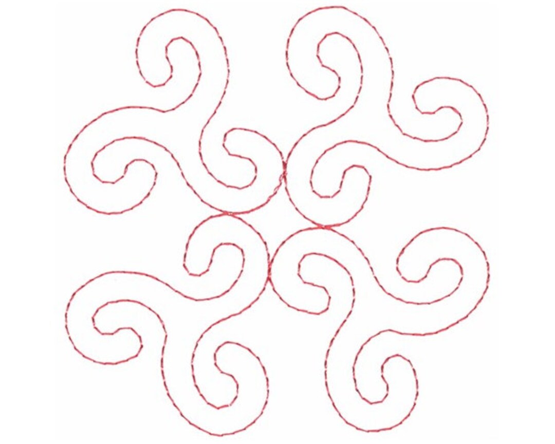 Redwork Quilt Emblem - Machine Embroidery Design - Etsy