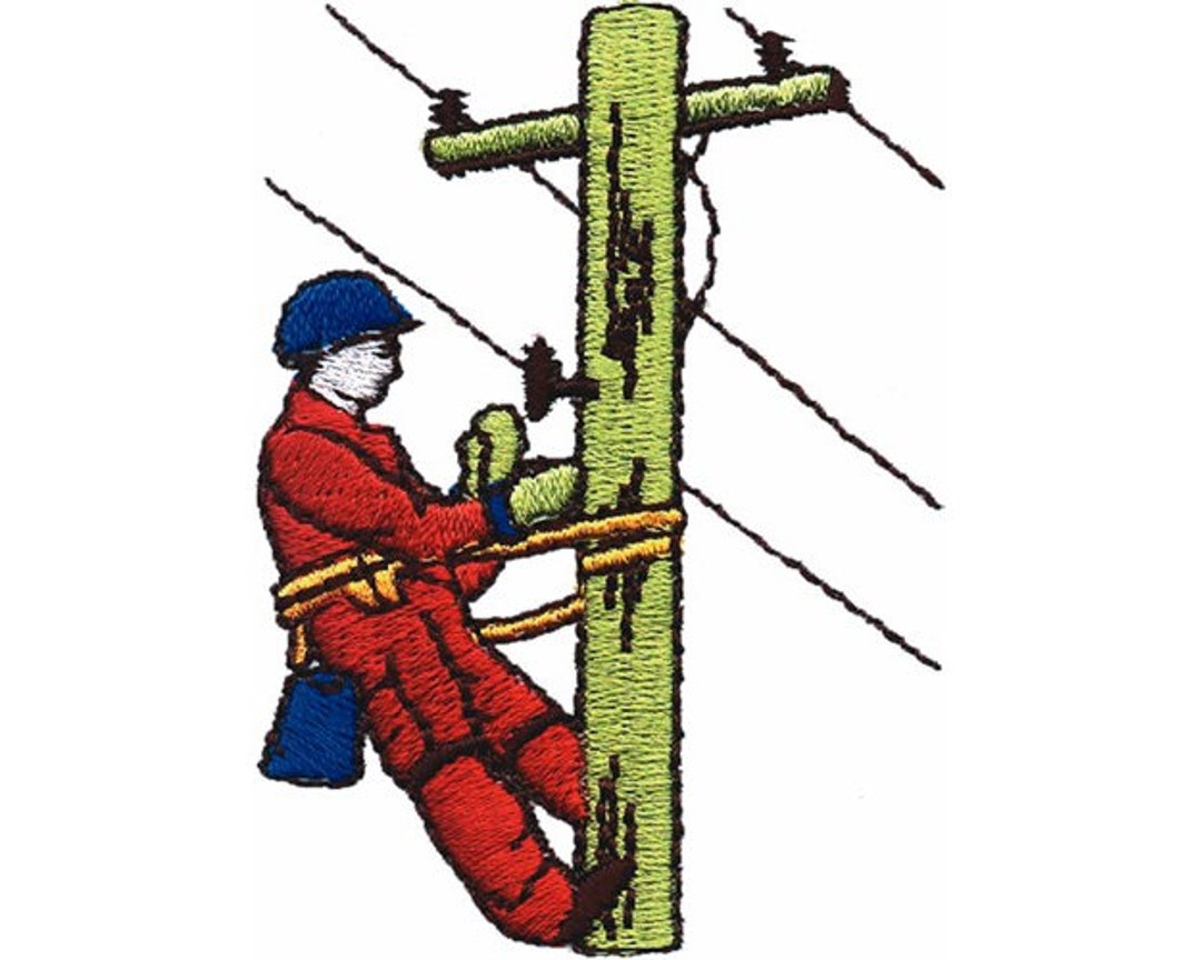 Line Worker Machine Embroidery Design - Etsy