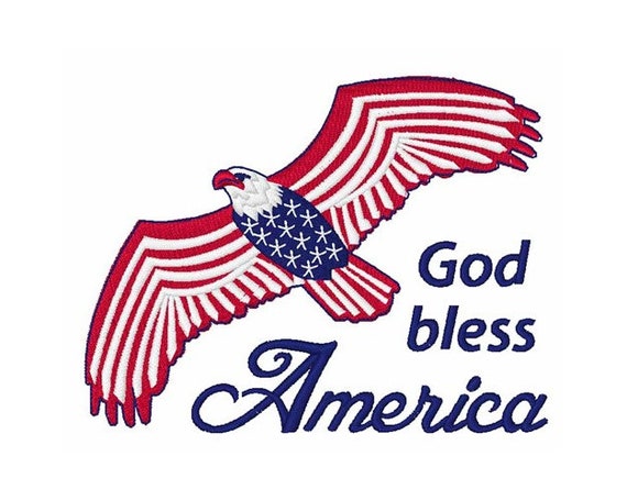 God Bless America Machine Embroidery Design - Etsy