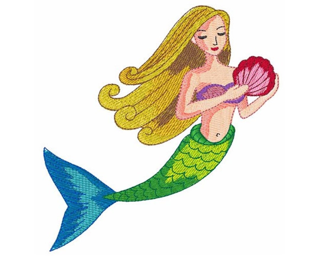 Mermaid Machine Embroidery Design - Etsy