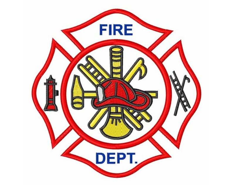 Fire Department Logo - Large Machine Embroidery Design - Etsy