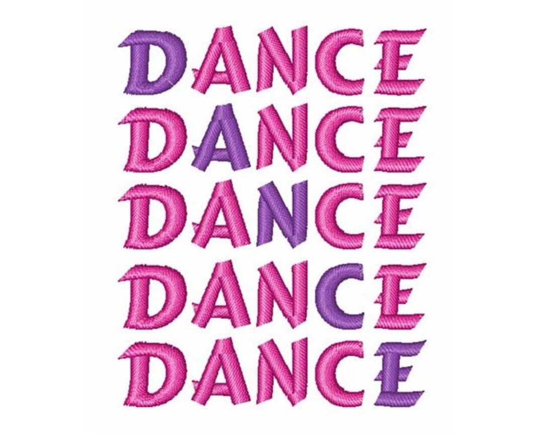 Dance Lettering Machine Embroidery Design - Etsy