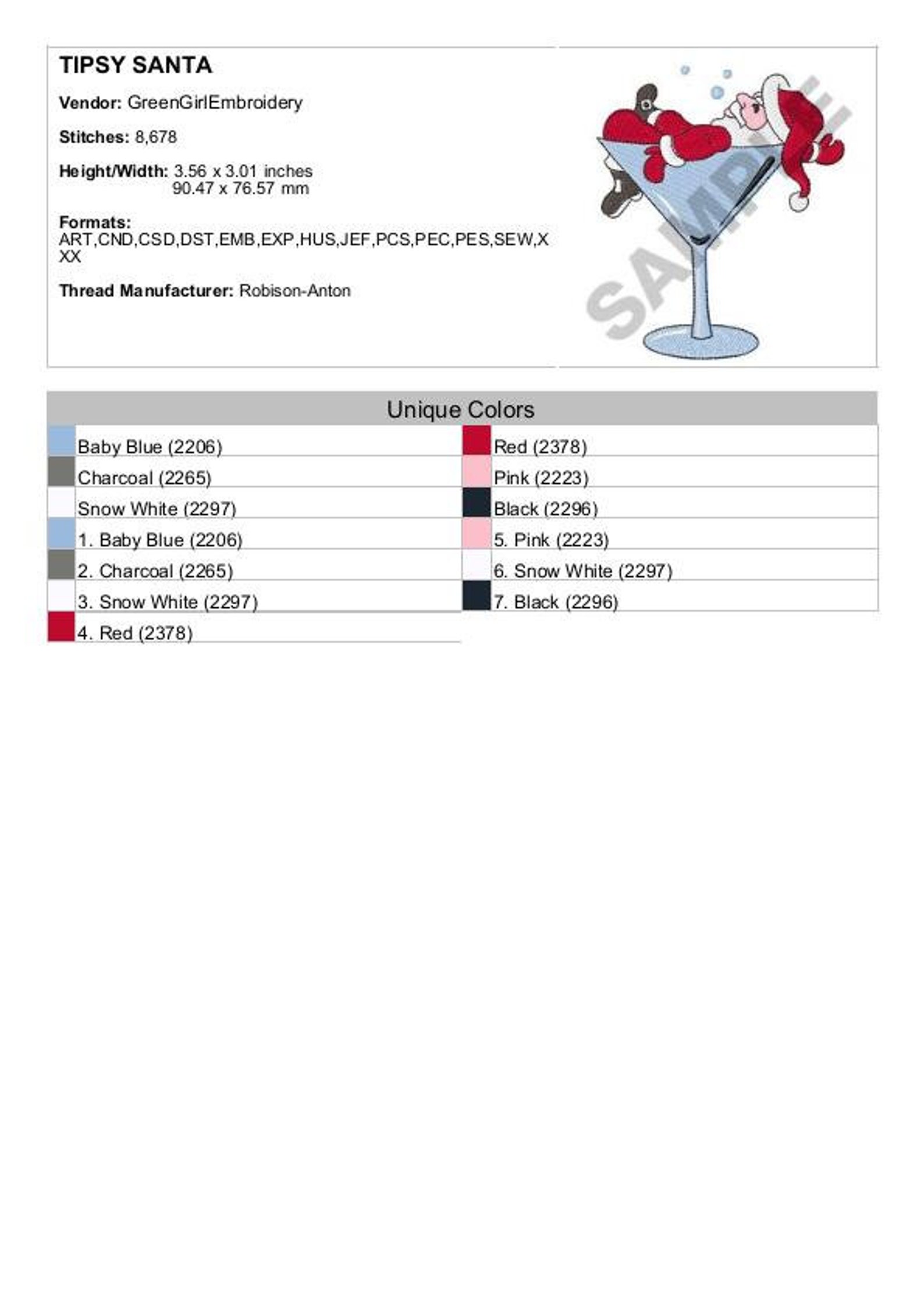 Tipsy Santa Machine Embroidery Design - Etsy