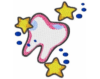 Child's Tooth Machine Embroidery Design, Baby Tooth Embroidery Pattern ...