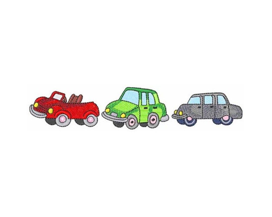 Childrens Cars - Machine Embroidery Design - Etsy