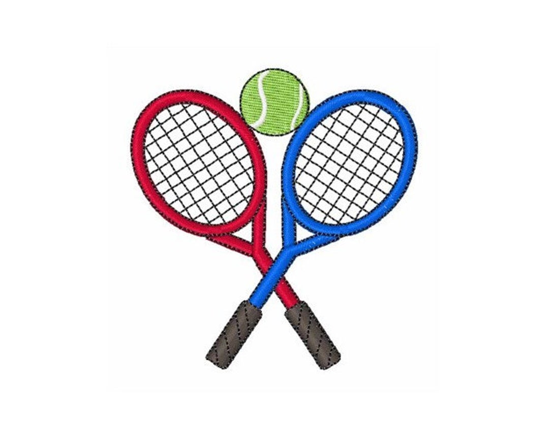 Crossed Tennis Raquets - Machine Embroidery Design - Etsy