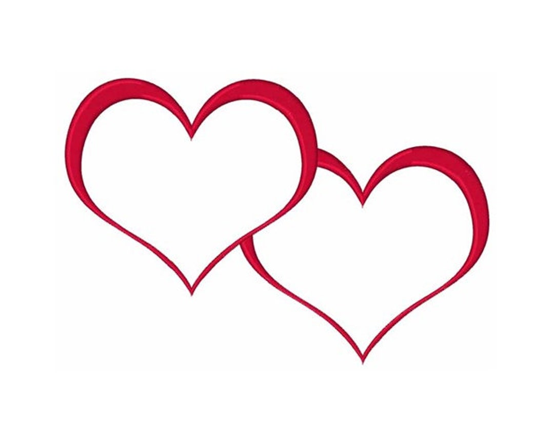 Joined Hearts Larger - Machine Embroidery Design - Etsy