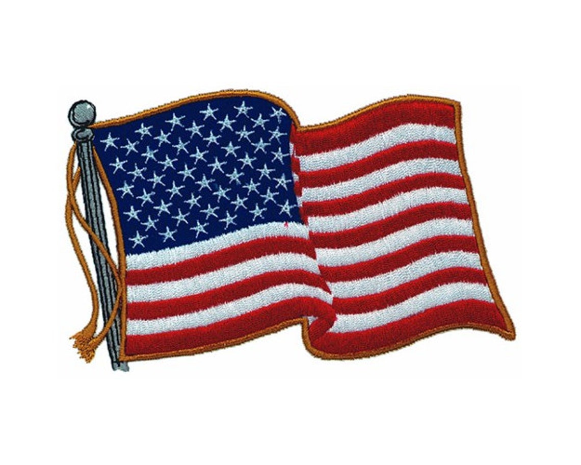 American Flag Machine Embroidery Design - Etsy
