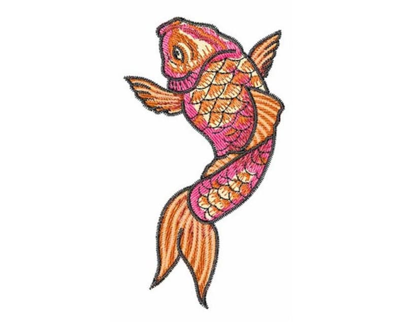 Koi Fish Machine Embroidery Design - Etsy