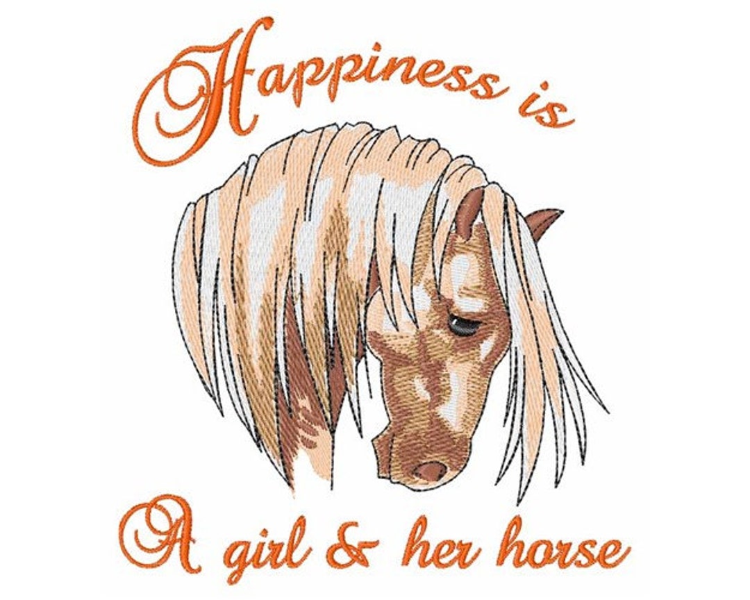 Girl and Her Horse - Machine Embroidery Design - Etsy