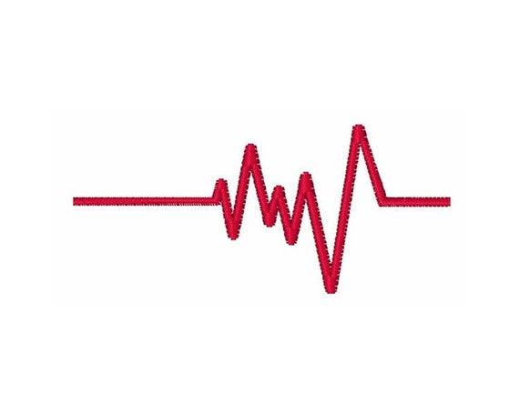 Heartbeat Line Machine Embroidery Design - Etsy