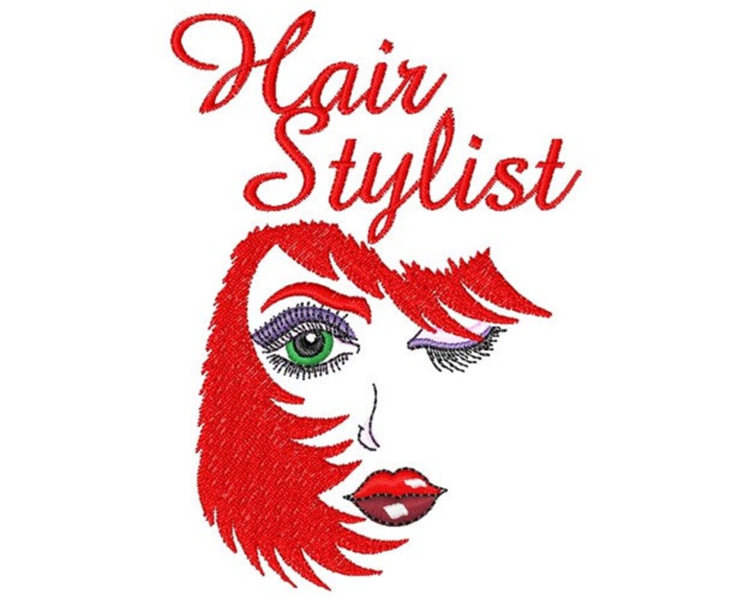 Hair Stylist Machine Embroidery Design - Etsy