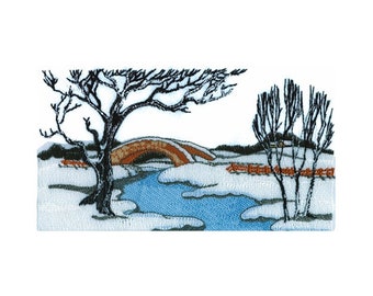 Winter Tree Scene Machine Embroidery Design, Embroidery Designs ...