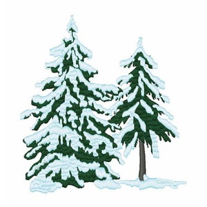 Snowy Evergreens - Machine Embroidery Design - Etsy