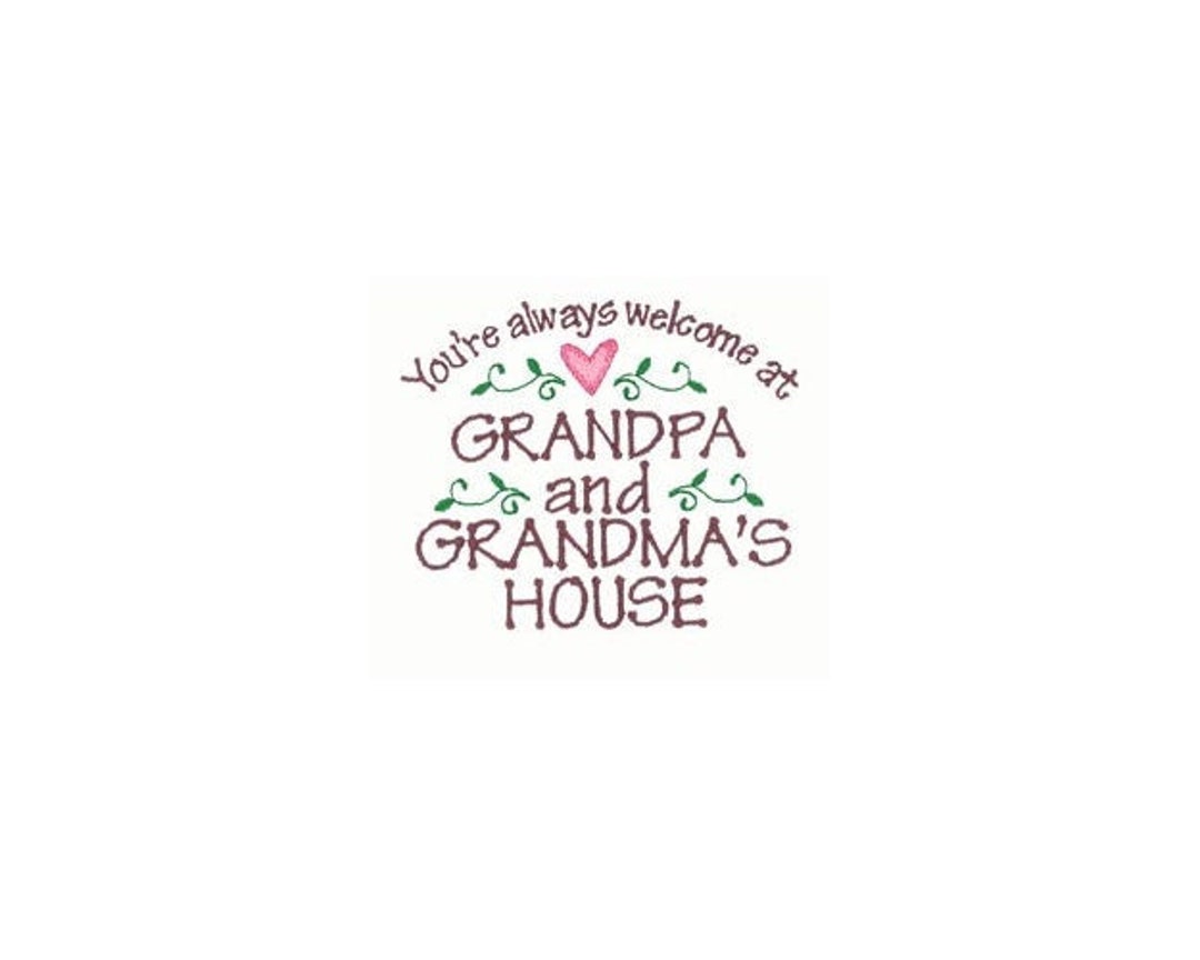 Welcome at Grandmas - Machine Embroidery Design - Etsy