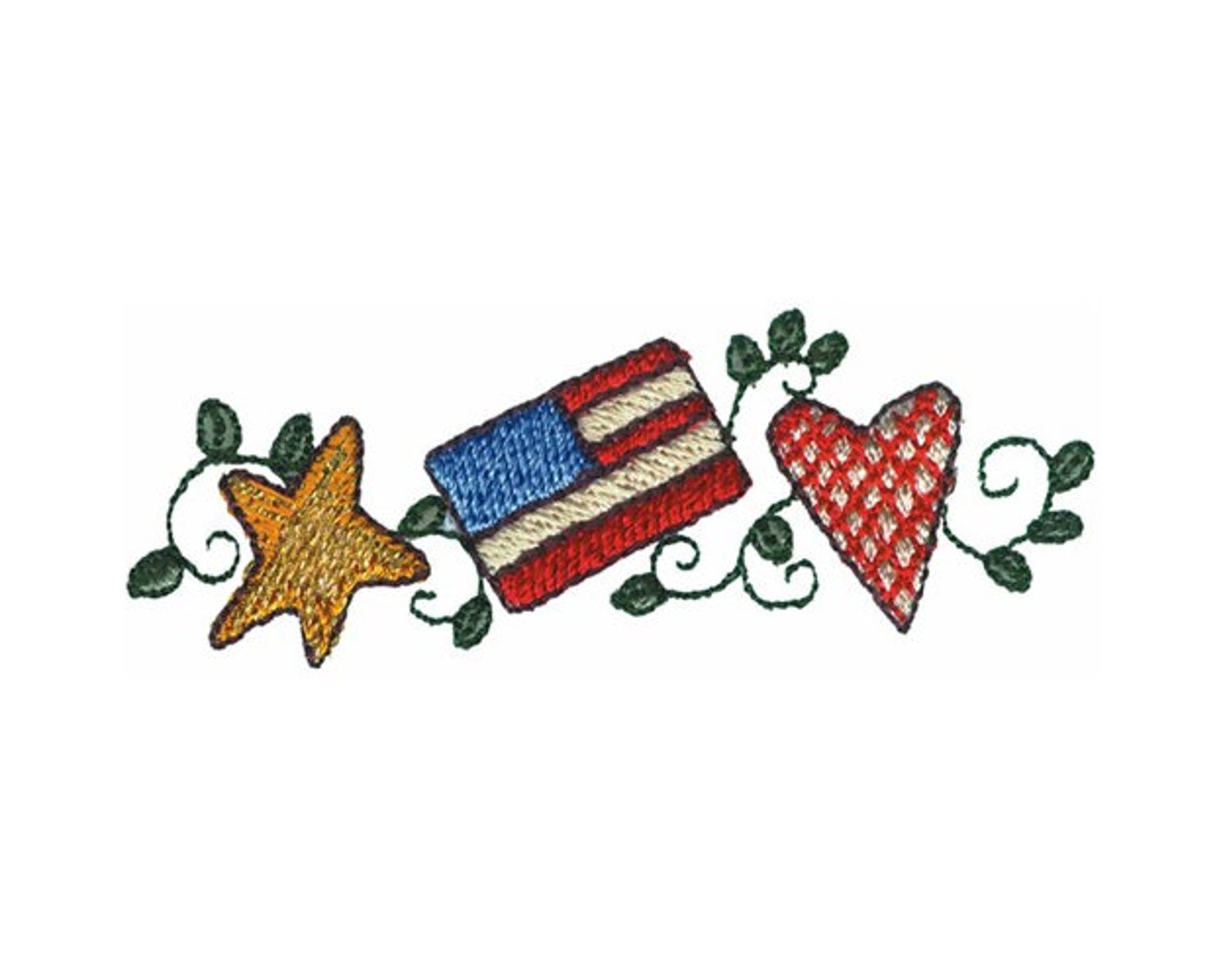 Small Americana Border - Machine Embroidery Design - Etsy