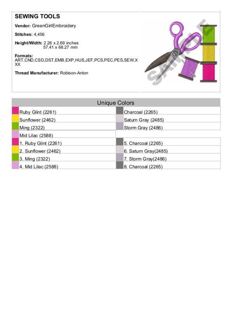 Sewing Tools Machine Embroidery Design - Etsy