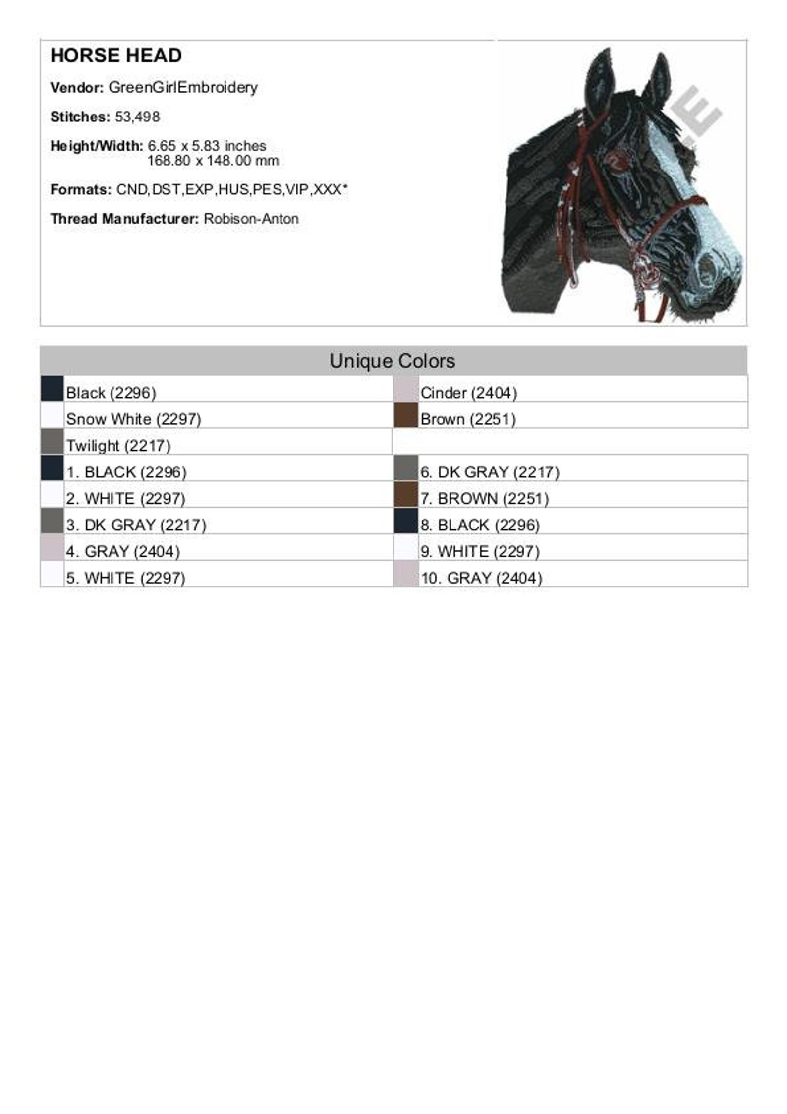 Horse Head Machine Embroidery Design - Etsy