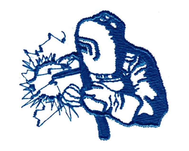 Welder Outline Machine Embroidery Design - Etsy