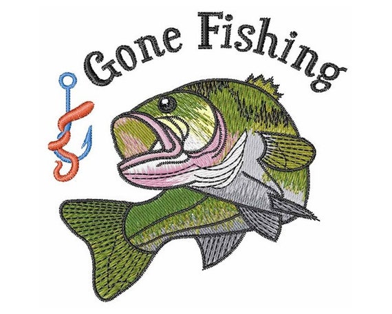 Gone Fishing Machine Embroidery Design - Etsy