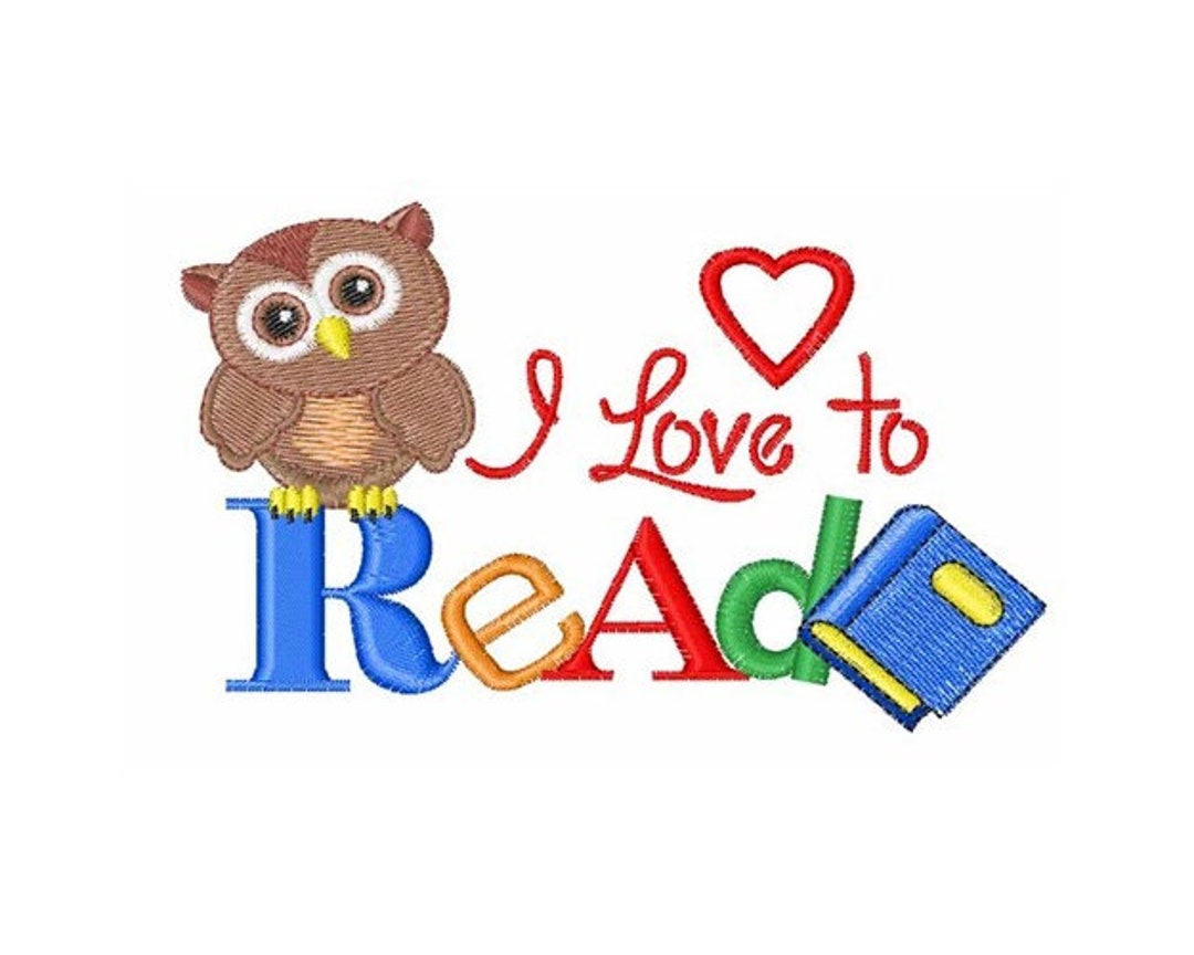 I Love to Read - Machine Embroidery Design - Etsy
