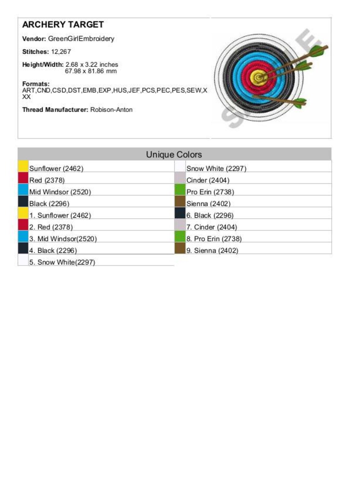 Archery Target Machine Embroidery Design - Etsy