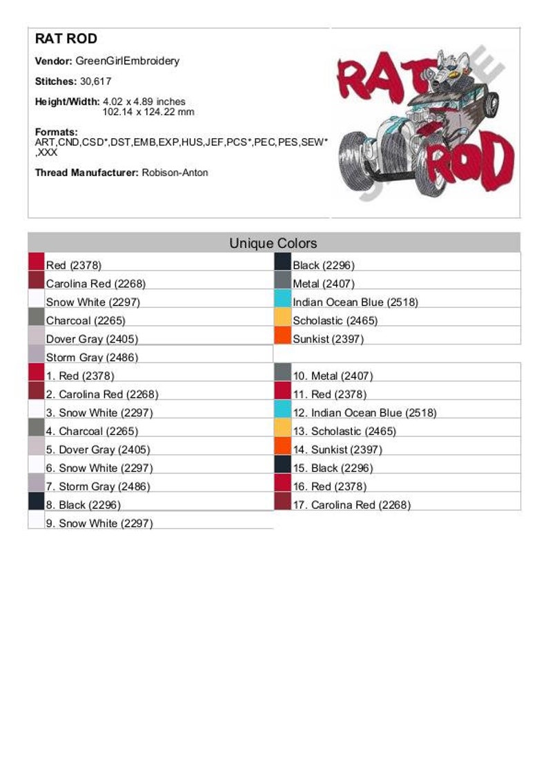 Rat Rod Machine Embroidery Design - Etsy