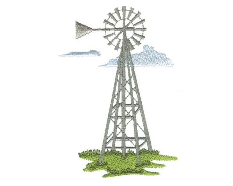 Windmill - Machine Embroidery Design - Etsy