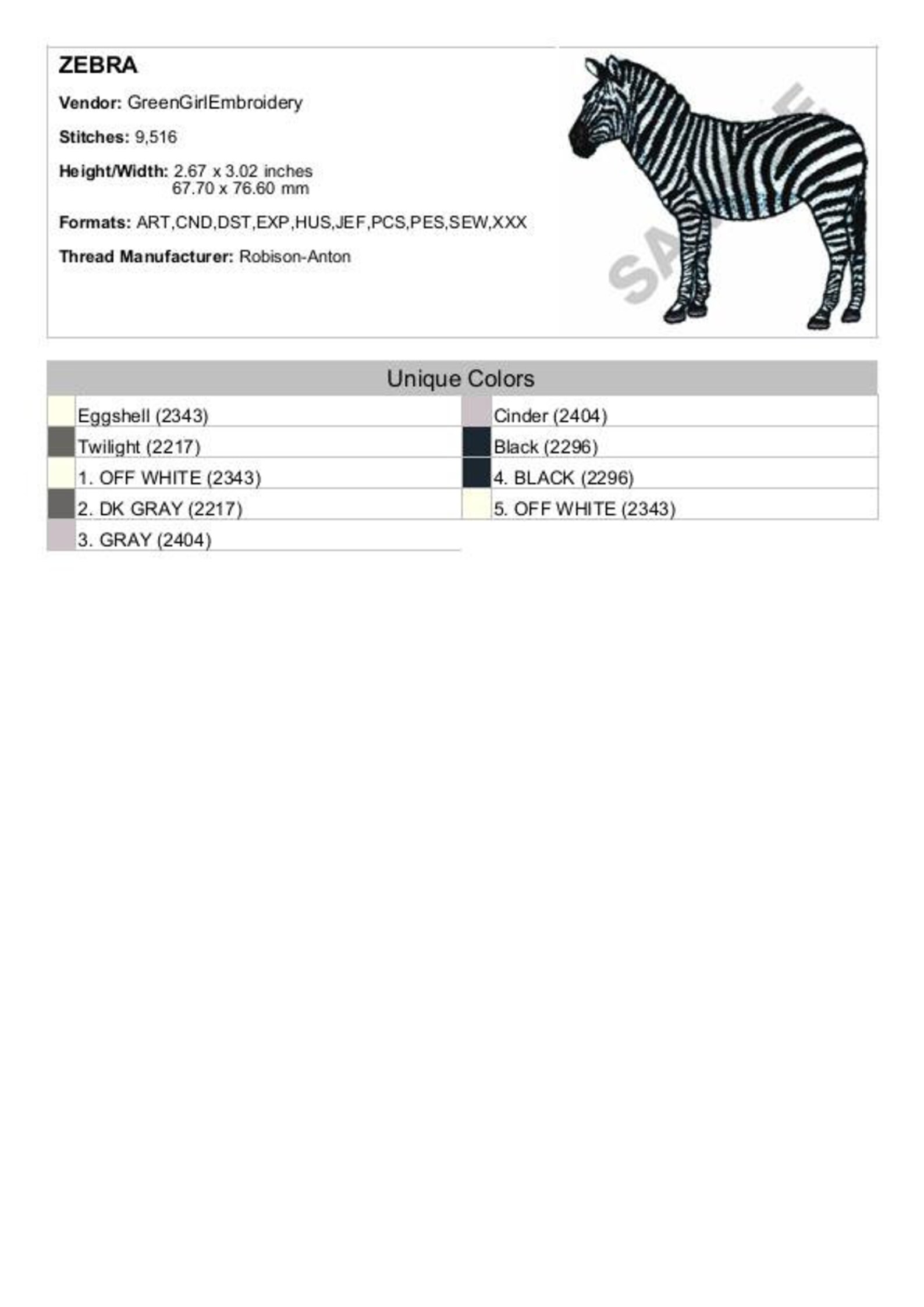 Zebra Machine Embroidery Design - Etsy