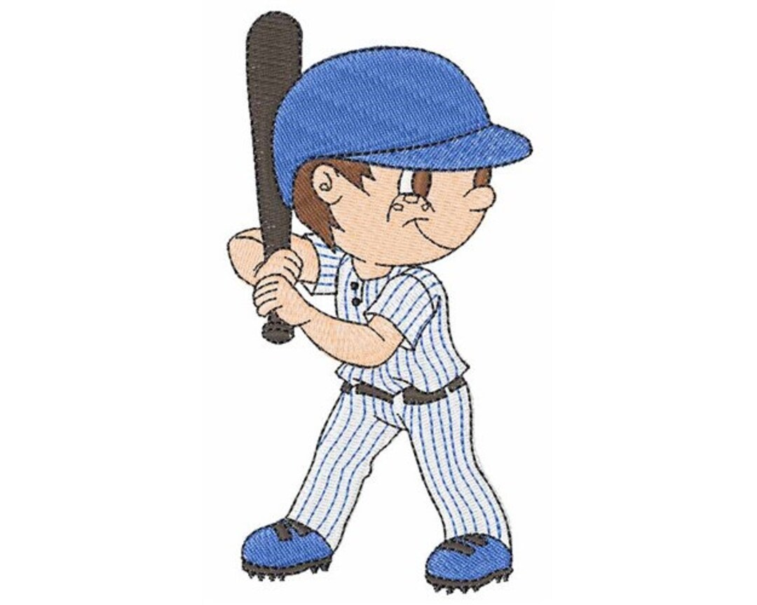 Boy Batting - Machine Embroidery Design - Etsy