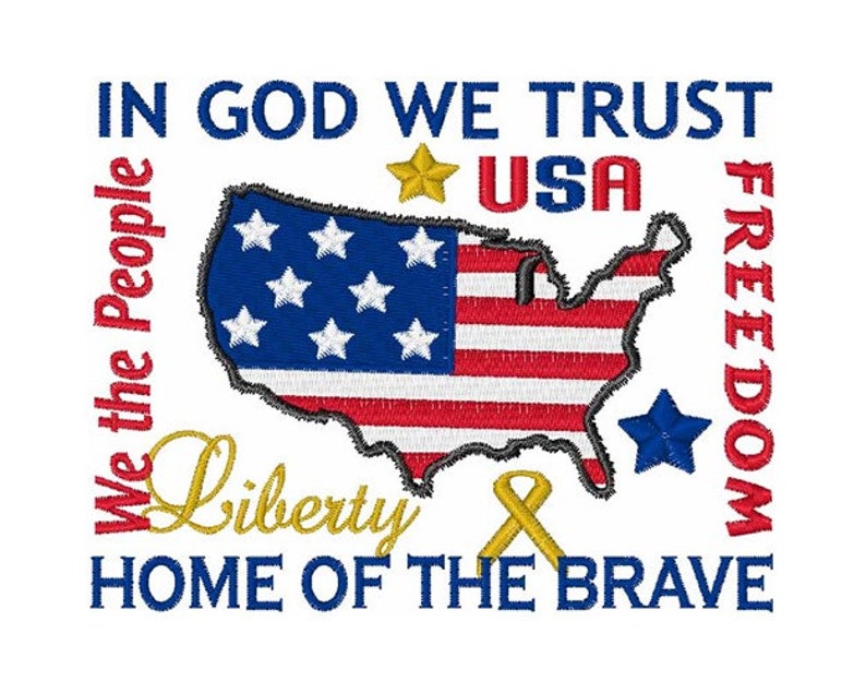 American Slogans Machine Embroidery Design - Etsy