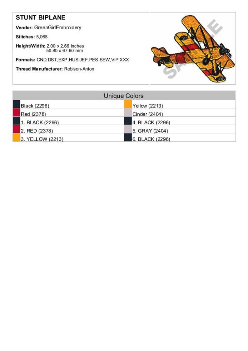 Stunt Biplane Machine Embroidery Design - Etsy