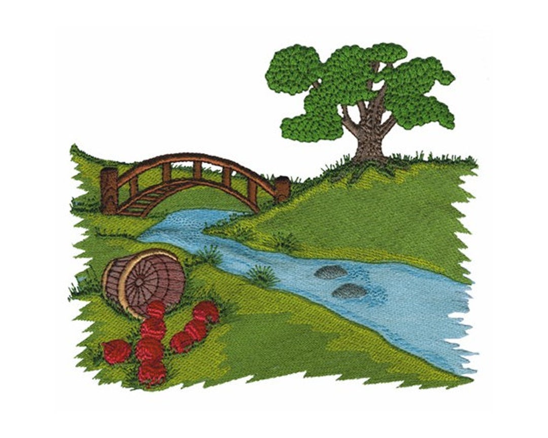 Creek Scene - Machine Embroidery Design - Etsy