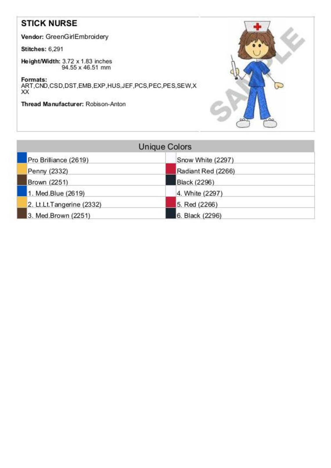 Stick Nurse Machine Embroidery Design - Etsy