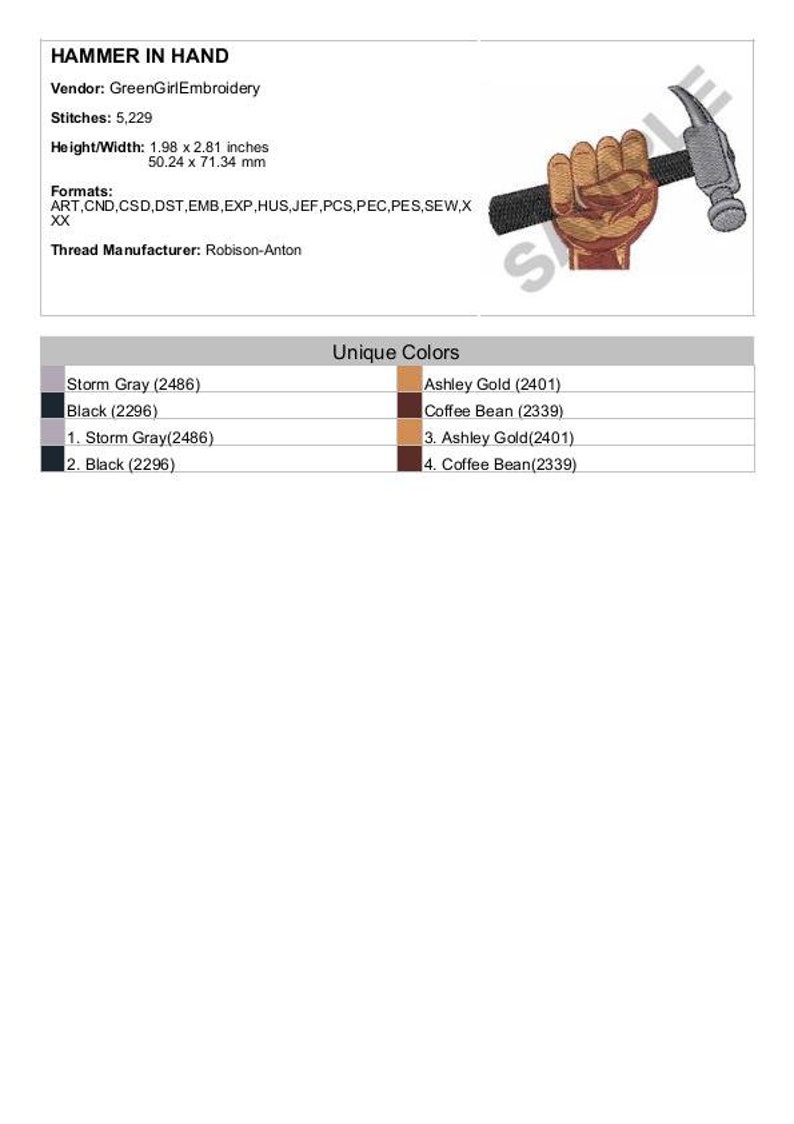 Hammer in Hand Machine Embroidery Design - Etsy